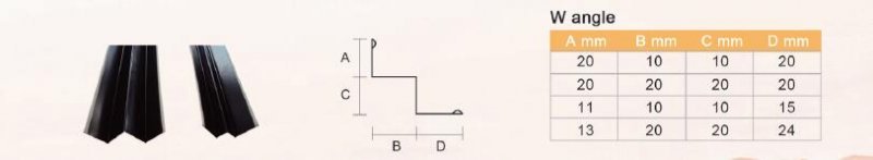 W wall angle component with baking finished ceiling tee grids